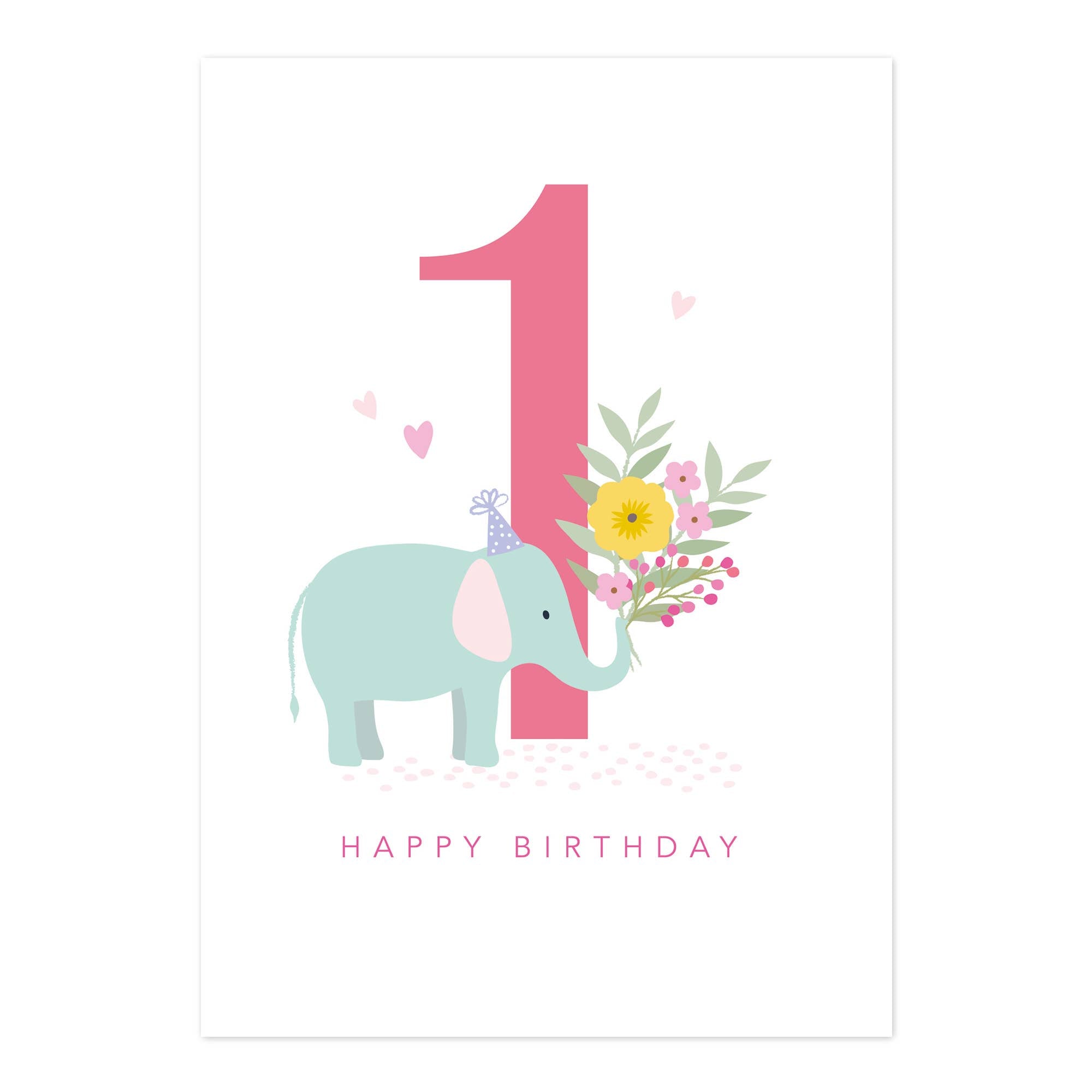 Happy Birthday Card | Age 1 Elephant Card – Nantucket Kids