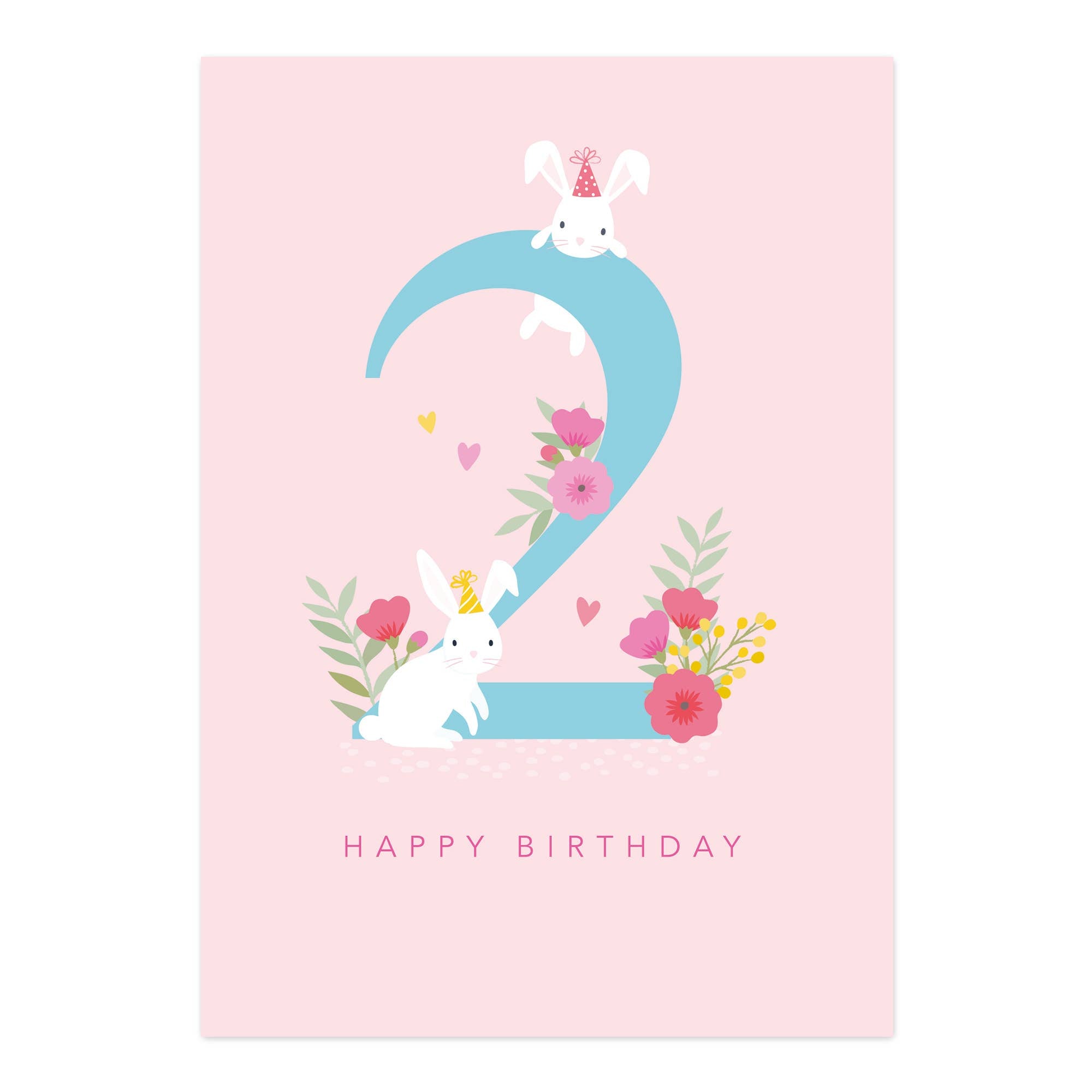 Happy Birthday Card | Age 2 Rabbit Card – Nantucket Kids