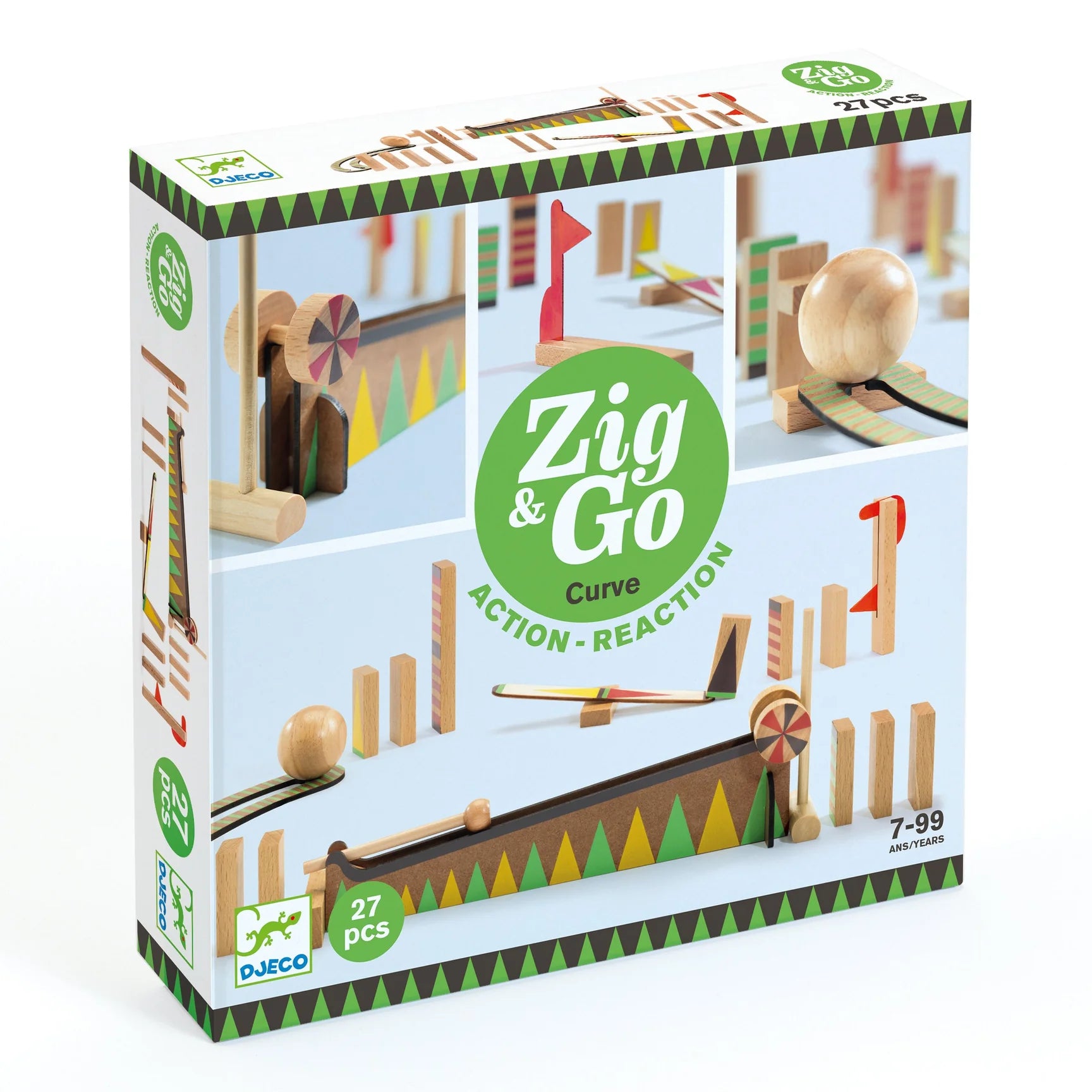 Zig & Go Curve 27 pc Chain Reaction Construction Set – Nantucket Kids