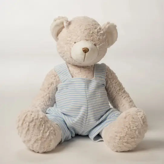 18" Stuffed Bear-Blue Overalls - Nantucket Kids