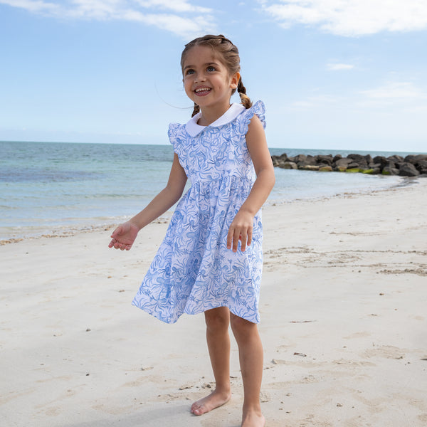 Nellie Dress-Octopus Toile - Nantucket Kids